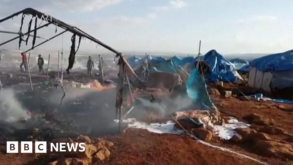 Syria refugee camp strike: Footage 'shows aftermath' - BBC News
