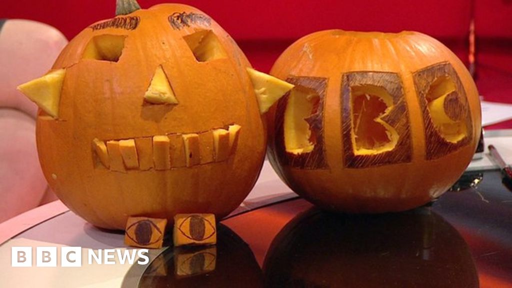 Pumpkins give BBC presenters the giggles - BBC News