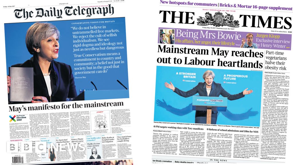Newspaper headlines: Theresa May sets out her 'vision' - BBC News