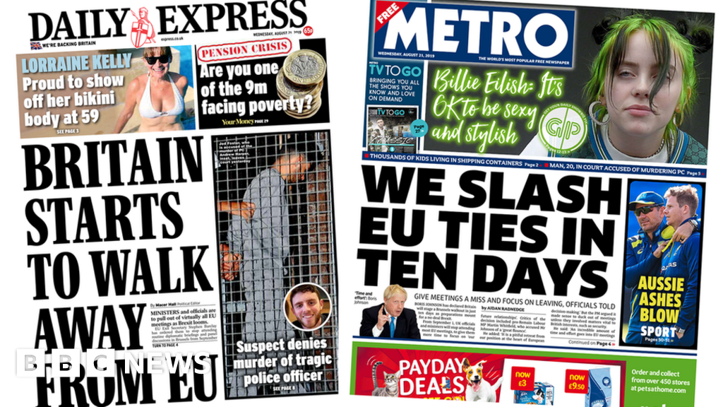 Newspaper headlines: Ties 'slashed' as UK walks away from EU - BBC News
