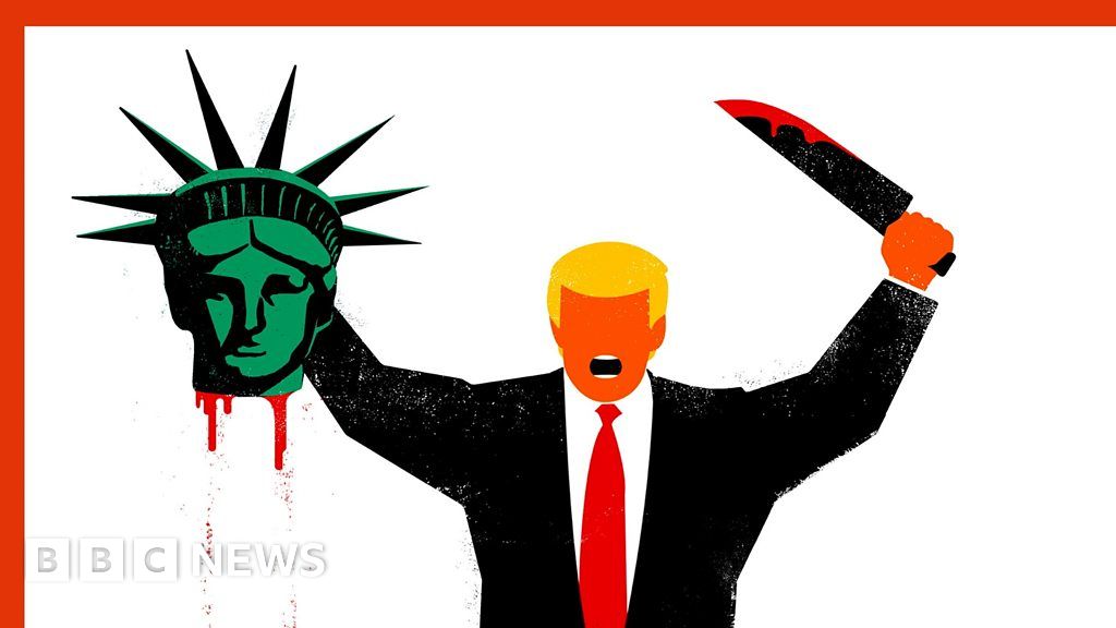 Does Trump beheading cartoon go too far? - BBC News
