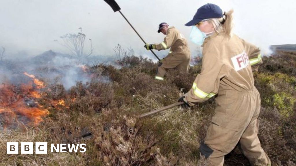 Wildfires burn in Northern Ireland countryside - BBC News