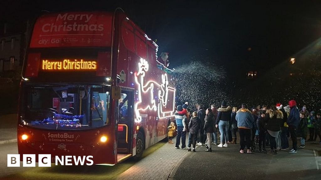 Santa Bus raises thousands for Children's Hospice South West - BBC News