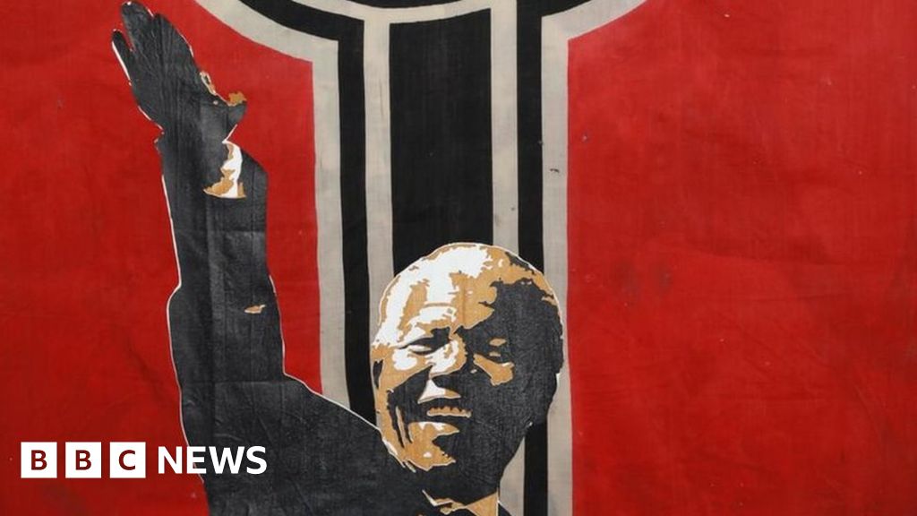 South African artist defends 'Nazi Mandela' work - BBC News