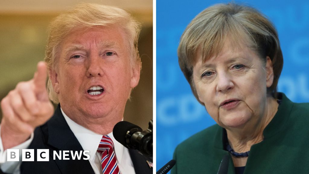 Trump Nato: New war of words with Merkel - BBC News