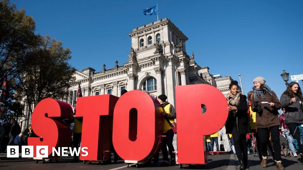 Berlin protest against TTIP trade deal draws thousands - BBC News