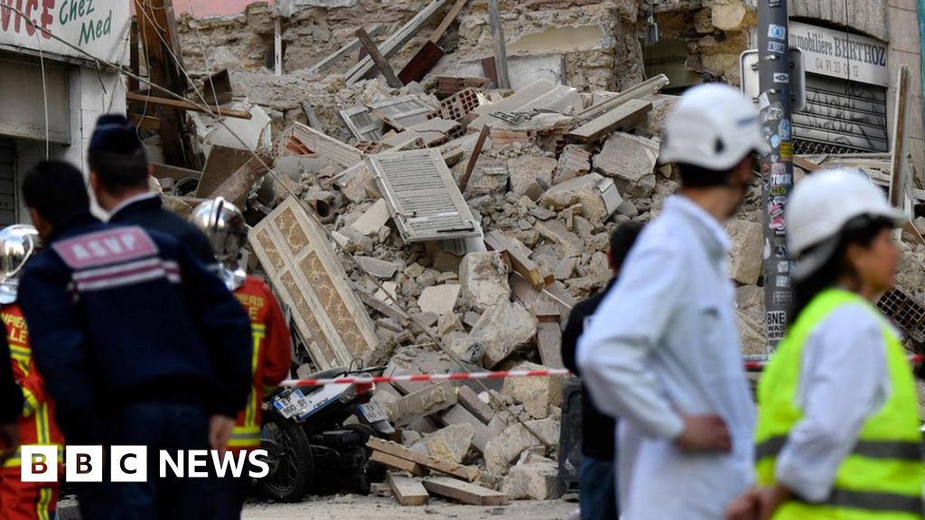Marseille double building collapse injures two people - BBC News