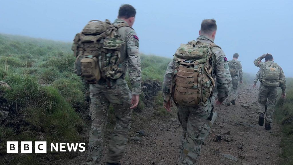 Royal Marines 'yomp' over Dartmoor for Falklands War anniversary
