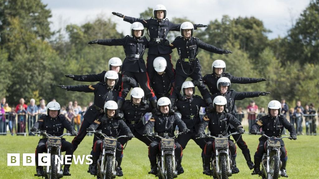 White Helmets' motorbike riders perform final display