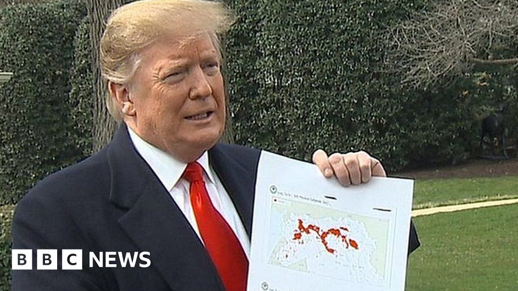 President Trump shows map of 'IS defeat' - BBC News