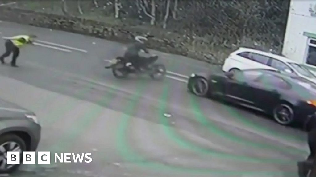 Batley truck theft ends in dramatic motorbike crash