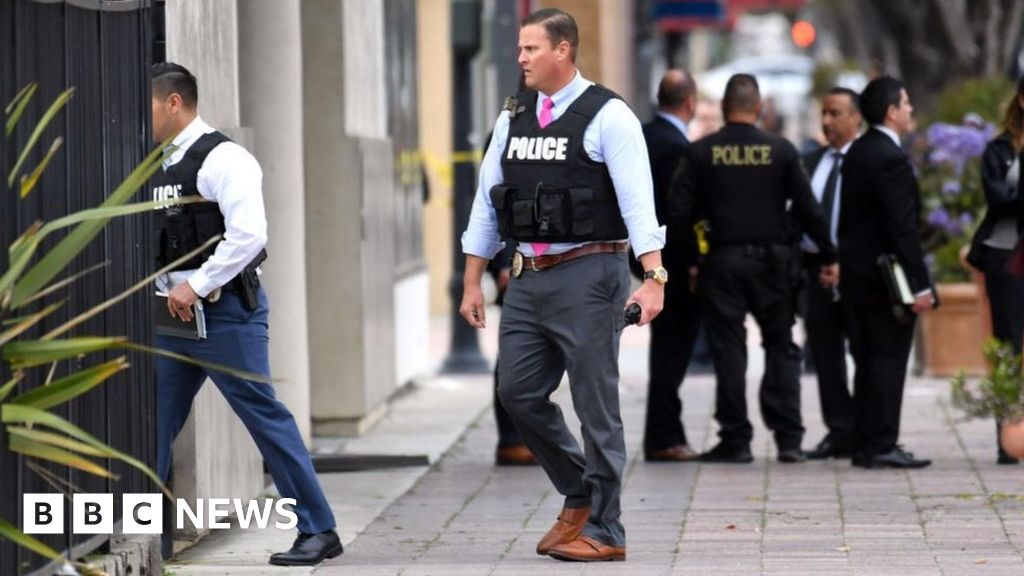 Scientology church shooting: Man with sword shot dead in LA - BBC News