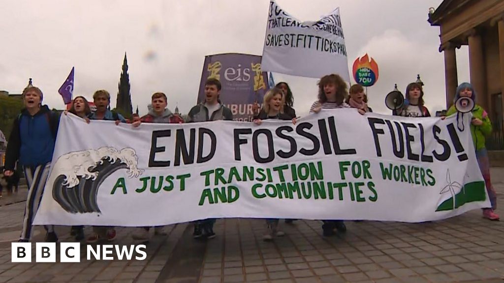 Climate activists march through Edinburgh in fossil fuels protest