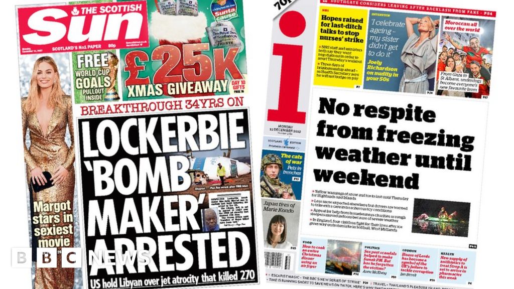 Scotland's papers: Lockerbie suspect held in US and freeze continues ...