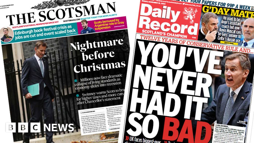 Scotland's papers: Economy 'nightmare' and 'never had it so bad' - BBC News