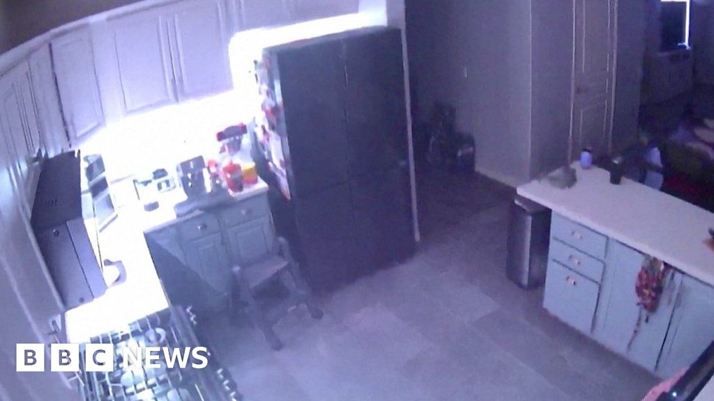 Surveillance video shows house move during earthquakes - BBC News