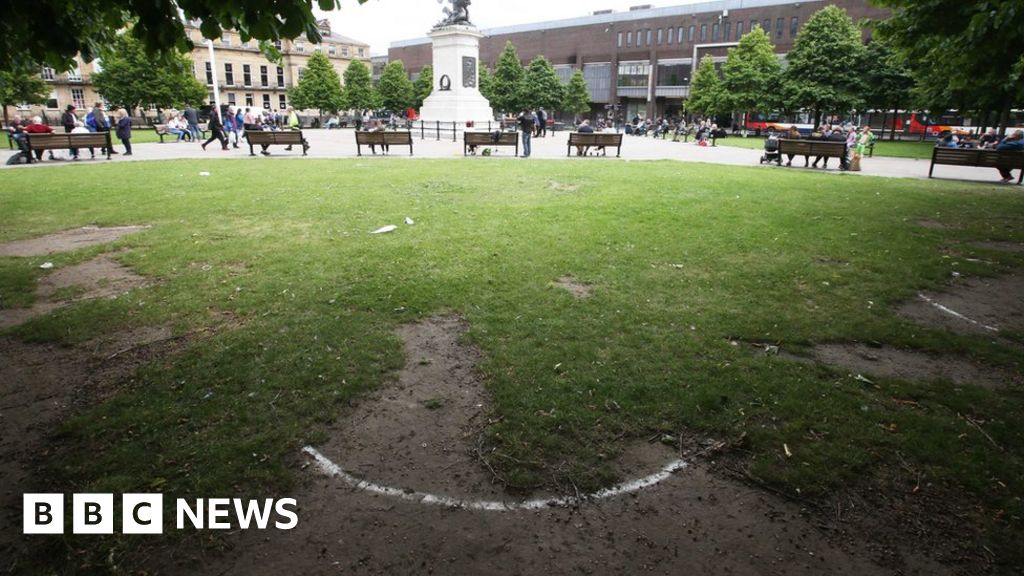 Coronavirus: Newcastle social distancing circles worn away