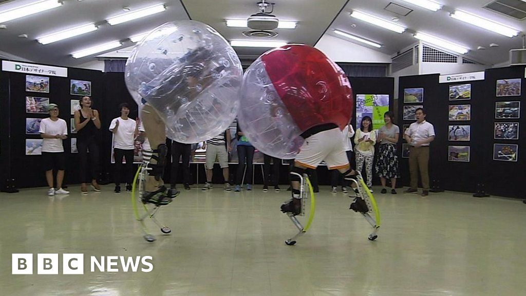 Going for a knockout with bubble jumping - BBC News