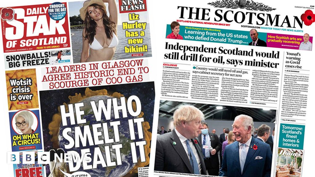 Scotland's papers: COP26 methane deal and post-independence oil plans