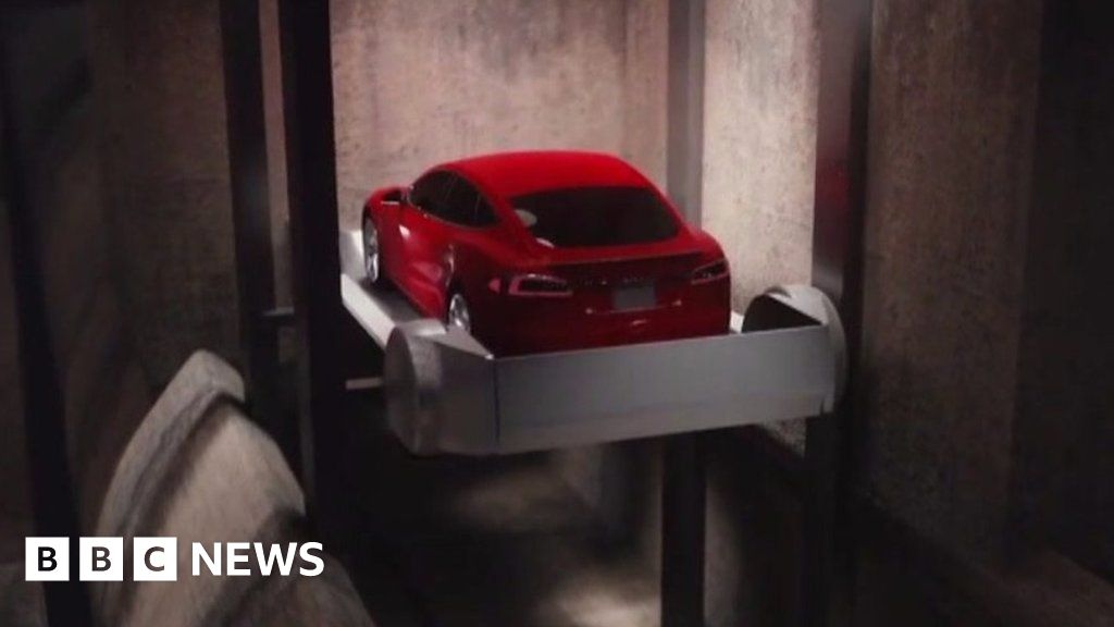 Elon Musk reveals underground road vision - BBC News
