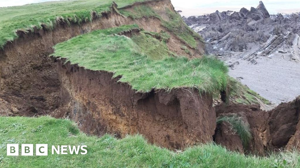 South West Coast Path cliff falls after rain and frost