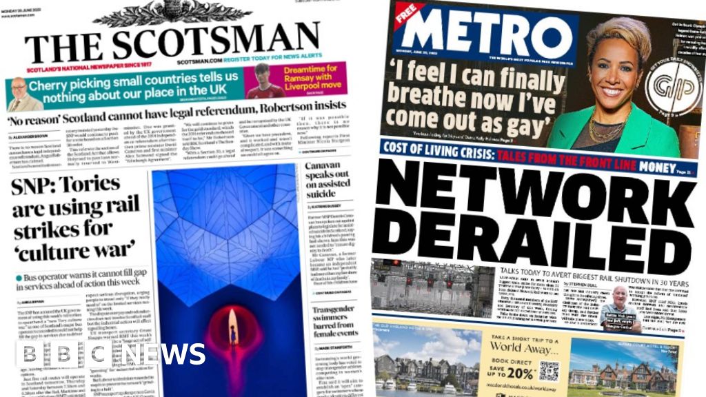 Scotland's papers: 'Summer of strikes' and network 'derailed' - BBC News