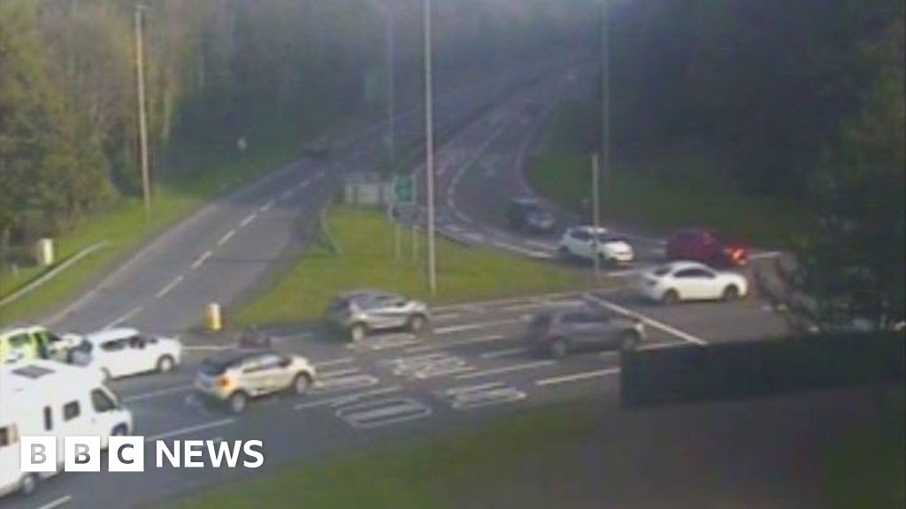 Carmarthen A48 reopens after closure due to tanker fire - BBC News