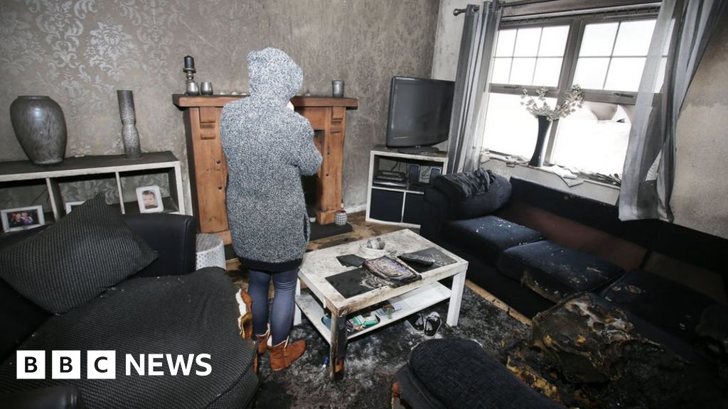 Larne attacks: Woman and son feared being 'burnt to death' - BBC News