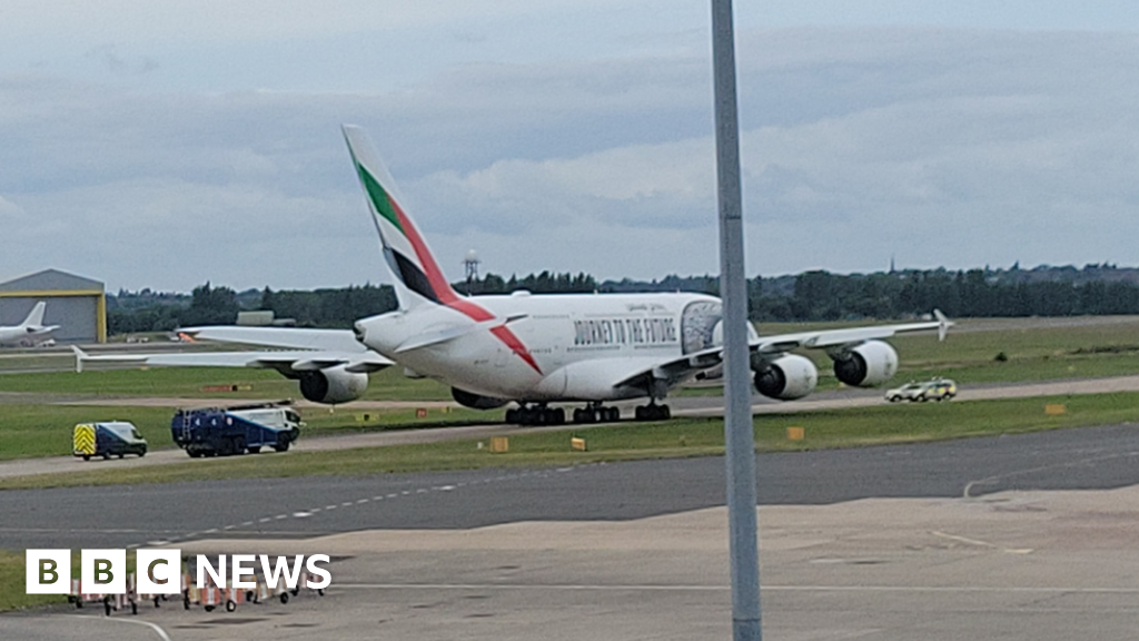 Fire engines called as smoke seen when Airbus A380 lands at Birmingham ...