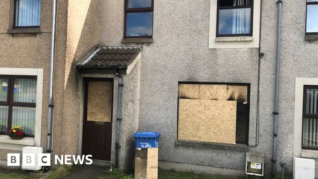 Damage caused to house in Newtownards arson attack - BBC News