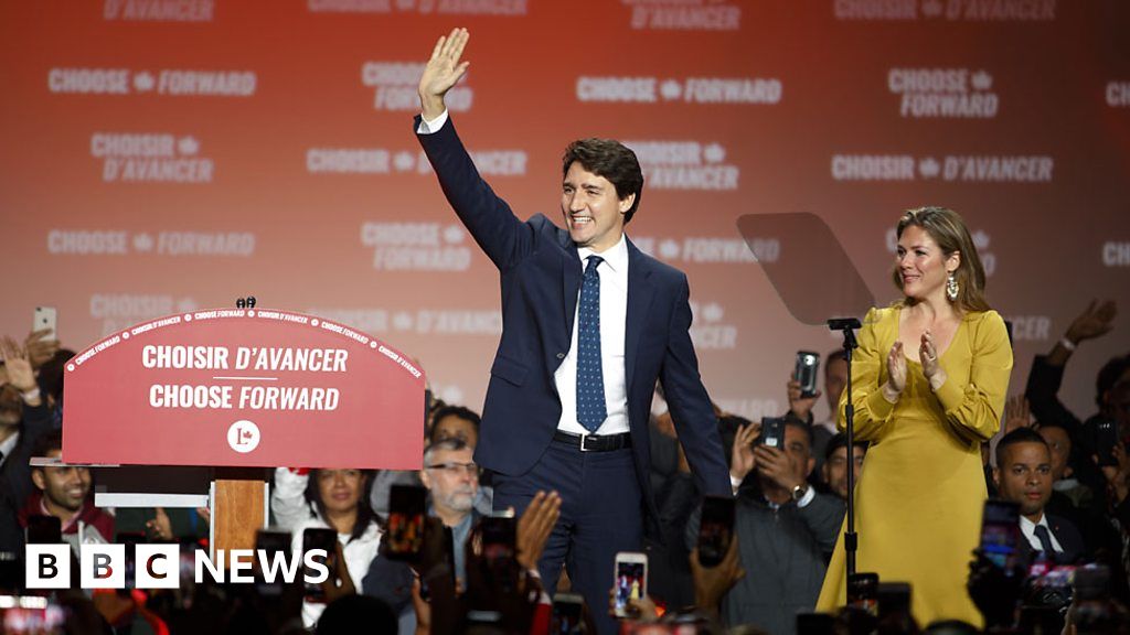 Canada election: Justin Trudeau gives victory speech