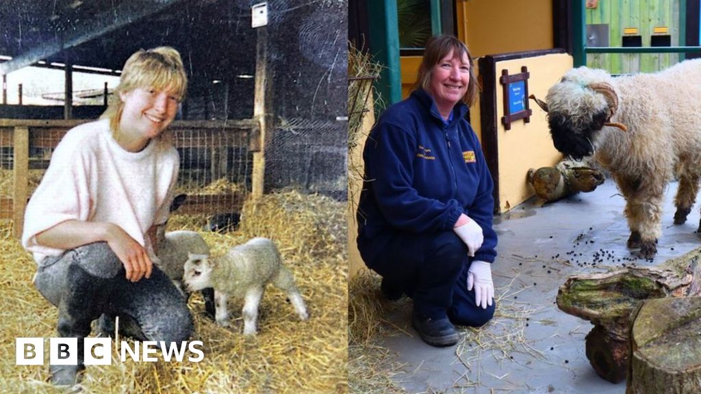 Sussex woman marks 40 years at zoo where she grew up - BBC News