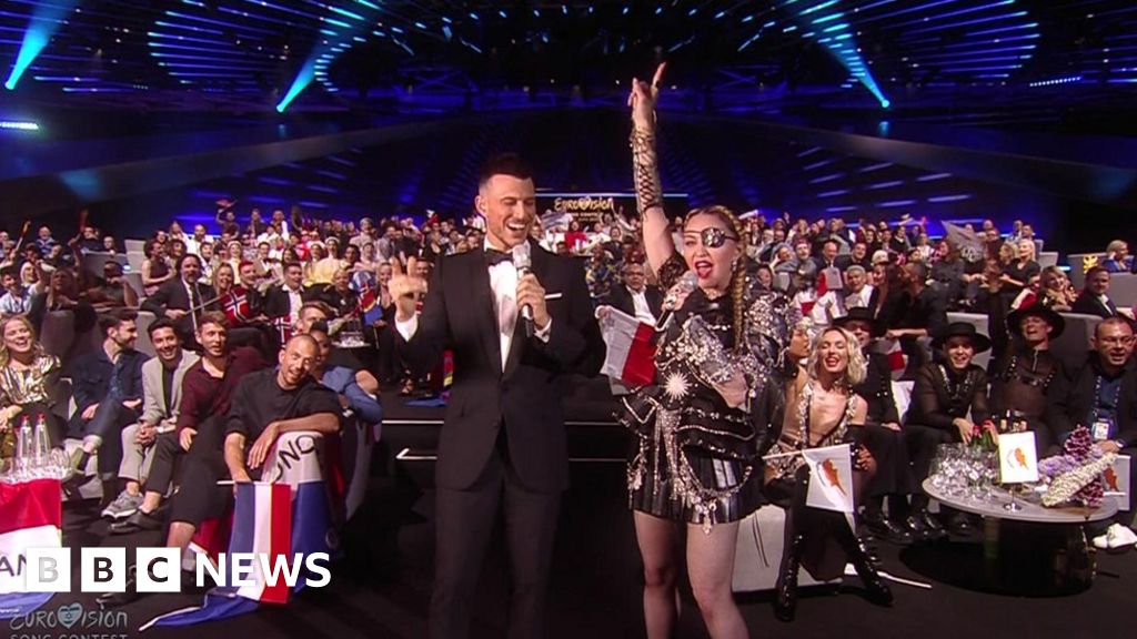 Eurovision 2019: Madonna leads crowd in Music Makes The People Come ...