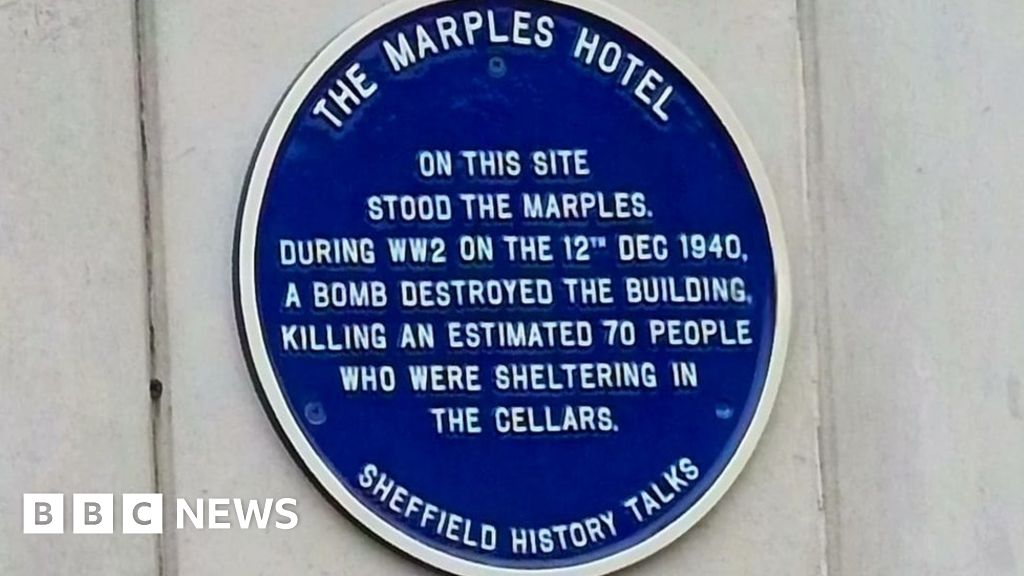 Blue plaque honours 70 killed in hotel during Sheffield Blitz
