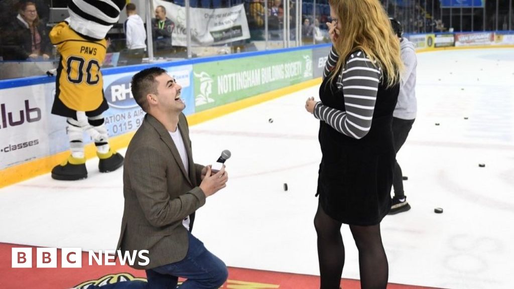 Nottingham Panthers: Man proposes to girlfriend at ice hockey match ...