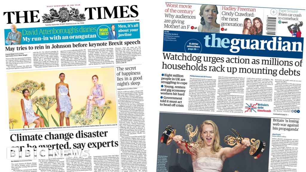 Newspaper headlines: Brexit shake-up, and Ryanair 'flightmare'