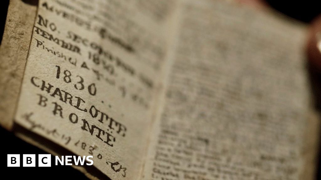 Miniature Charlotte Bronte book on show at Haworth museum - BBC News