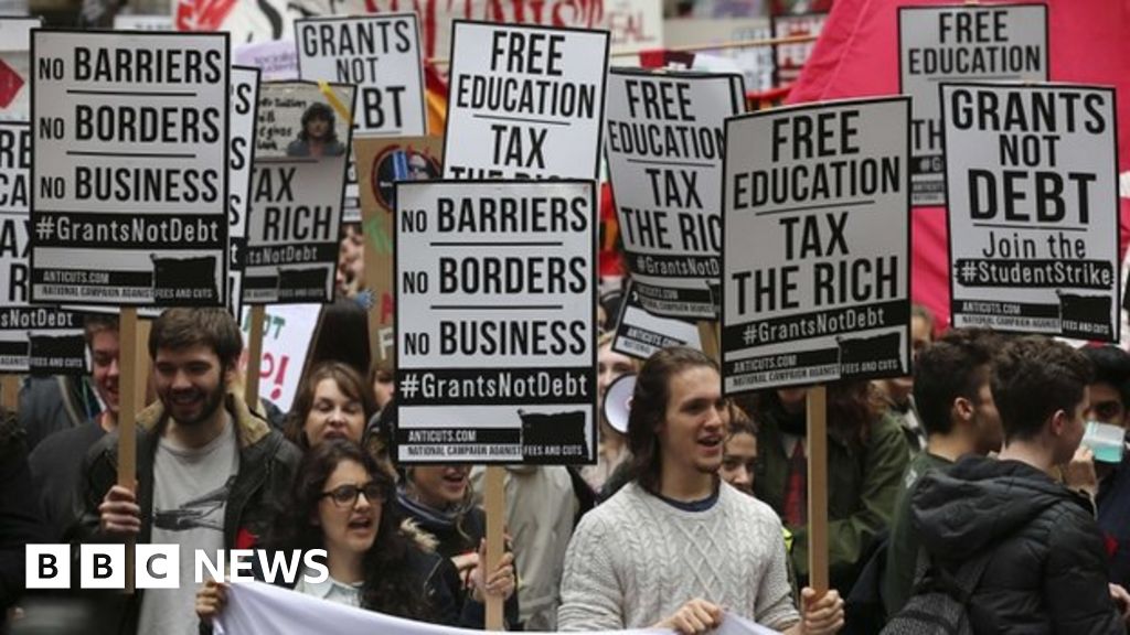 Students protest against tuition fees - BBC News