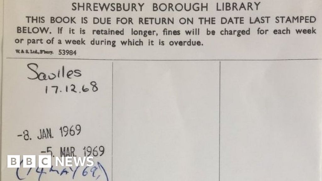 Overdue library book returned to Shrewsbury after 50 years - BBC News