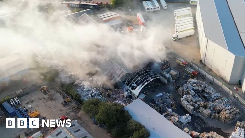 Corby firefighters tackle large recycling centre blaze