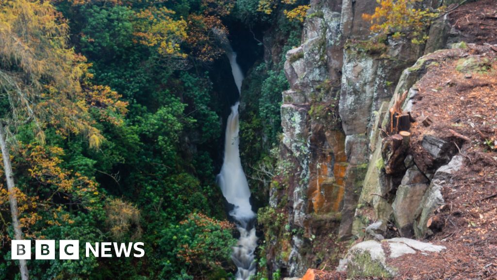 Lake District's 'forgotten view' of waterfall restored - BBC News