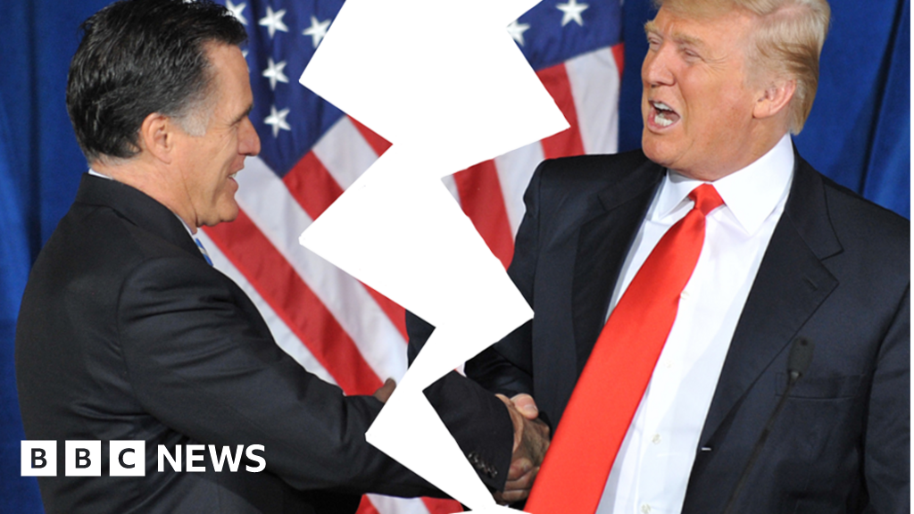 US election 2016: Trump and Romney's break-up battles - BBC News