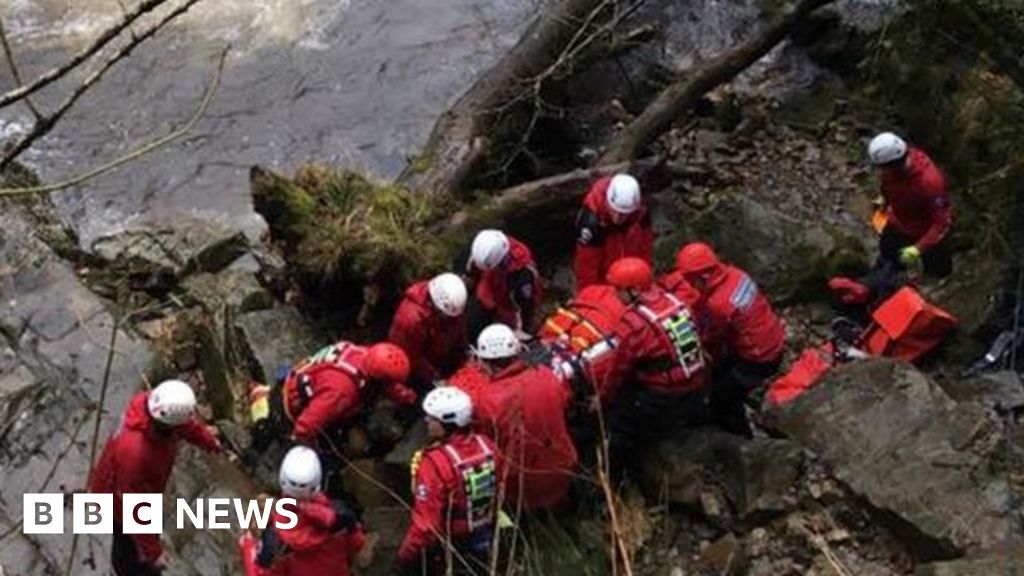 Kayaker in helicopter rescue after waterfall injury - BBC News