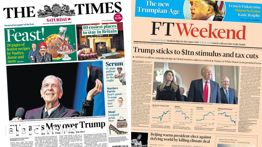 Newspaper headlines: Special trade deal for UK with US 'delusional ...