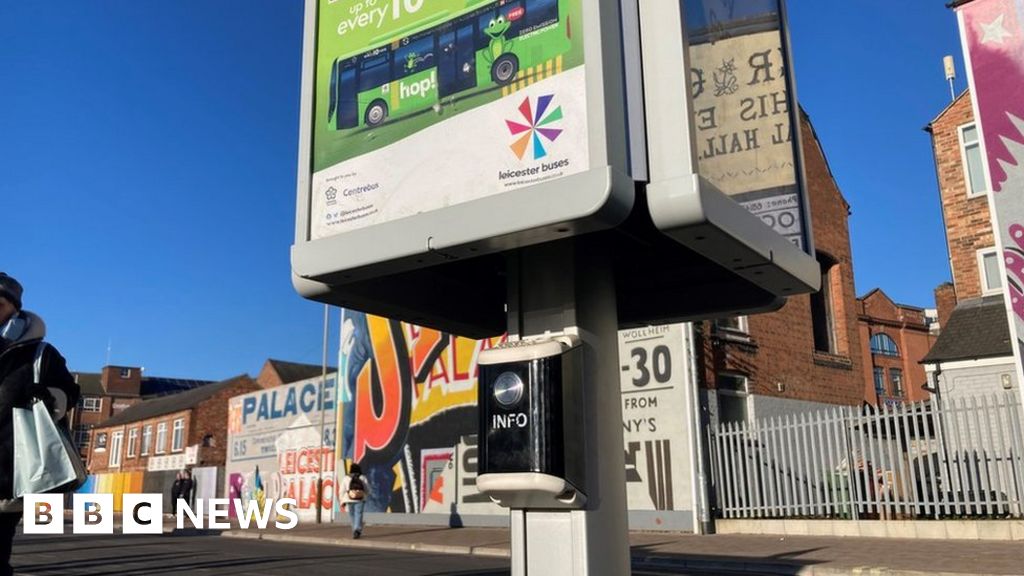 Leicester: 'Talking' bus stops set up to help blind people