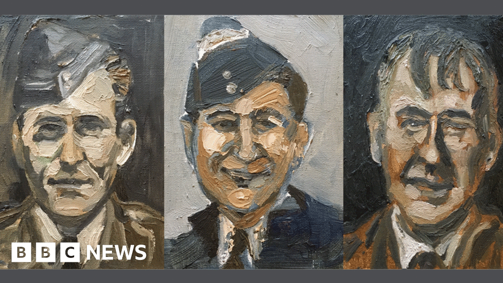 Dambusters airmen 'reunited' for portrait exhibition - BBC News