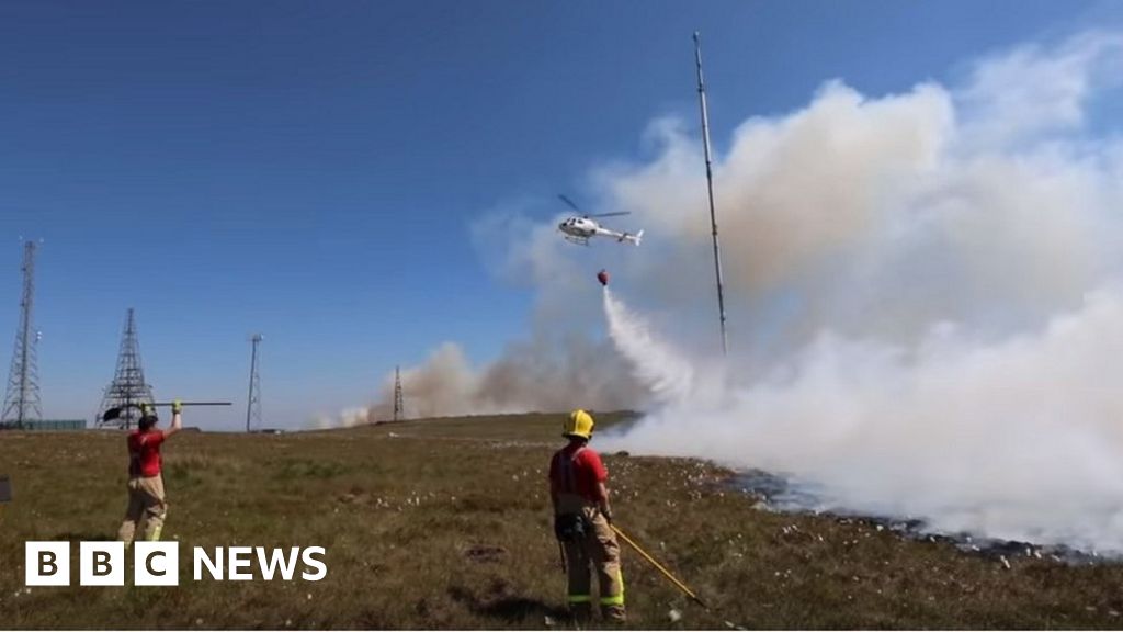 Winter Hill fire may burn for days, fire crews fear - BBC News