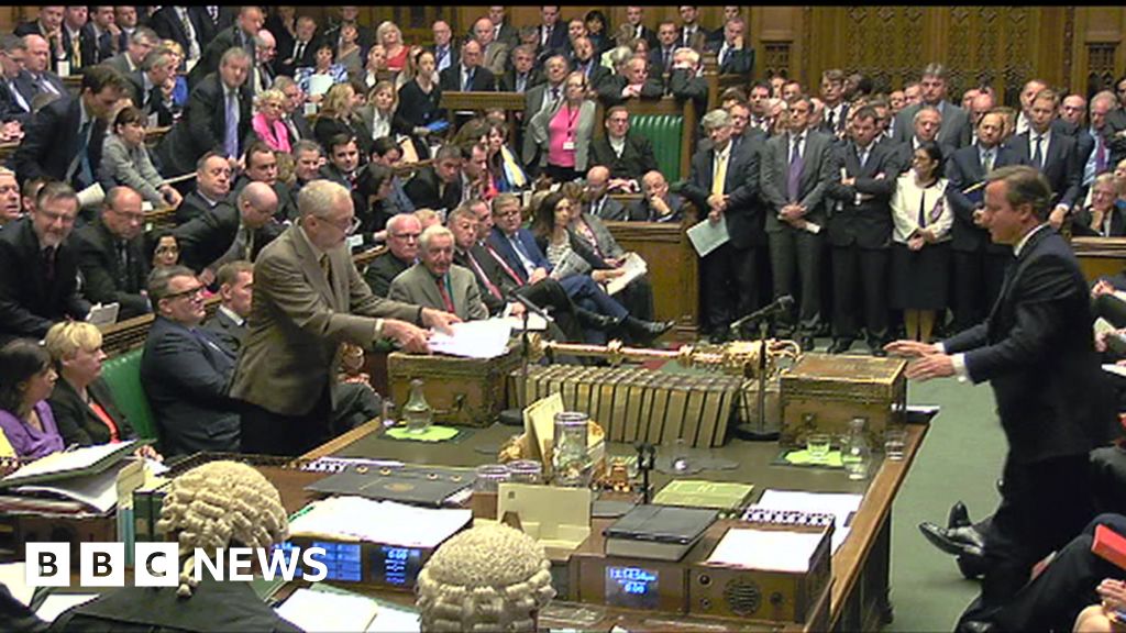 Jeremy Corbyn's first PMQs: Both sides happy - BBC News