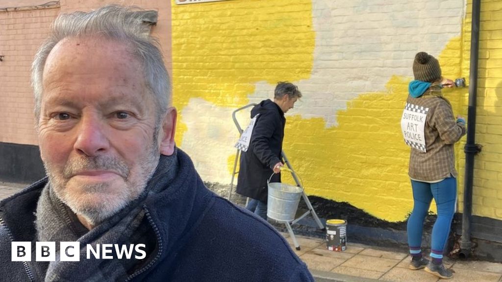 Bungay murals painted over after council deemed them unauthorised - BBC ...