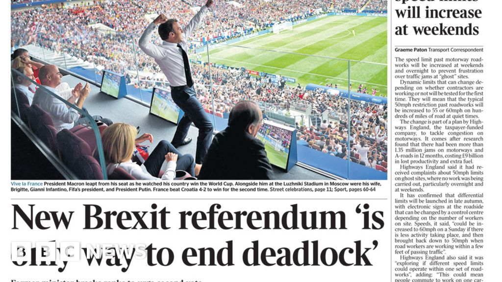 Newspaper headlines: 'Second Brexit referendum needed' - BBC News